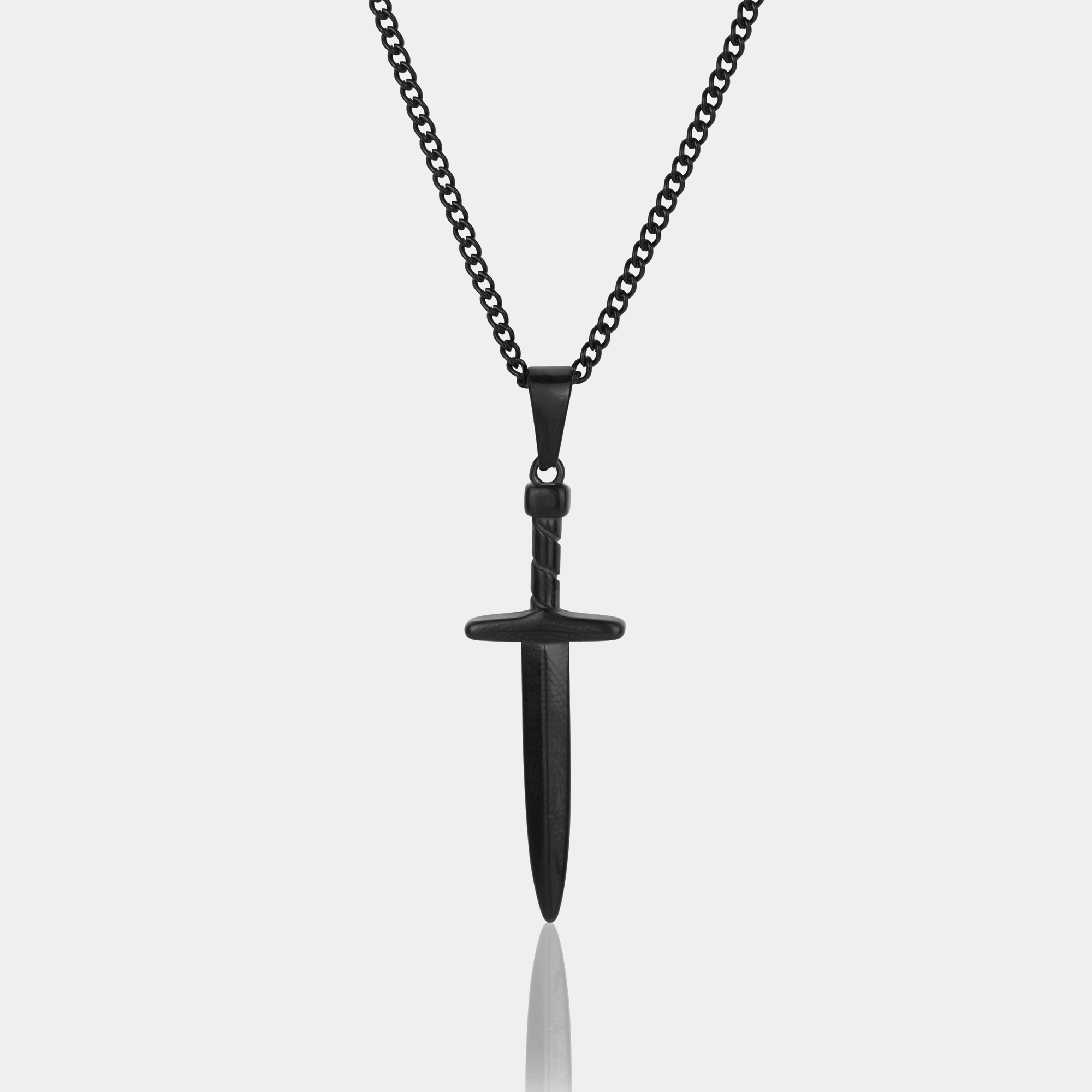 Dagger Pendant (Black) | Chain Included | Metzi