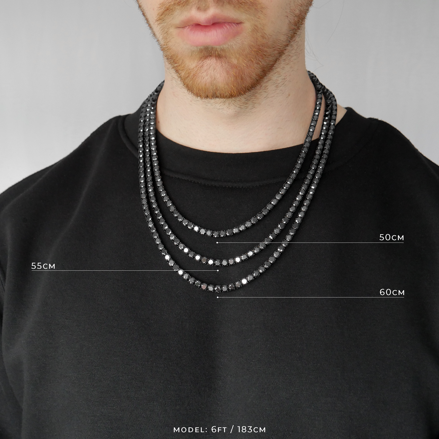 Black Tennis Chain (5mm) | Metzi
