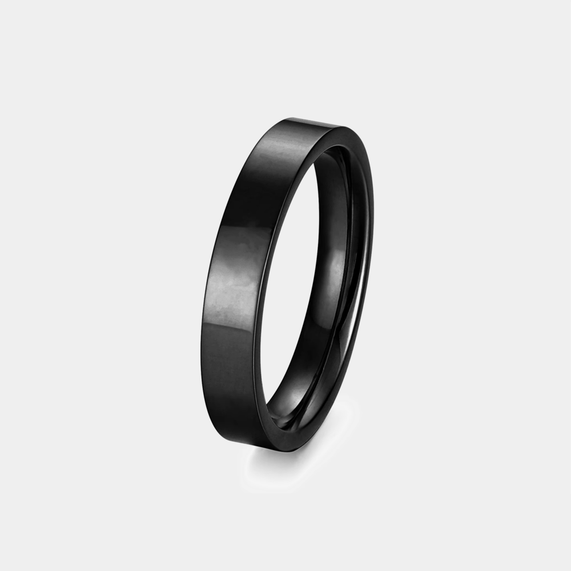 Thin Band Ring (Black) | No-Fading Black Rings | Metzi